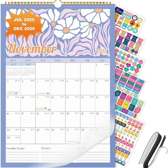 Other | 225 Wall Calendar Planner Hanging Spiral Bound Calendars 12 X ...